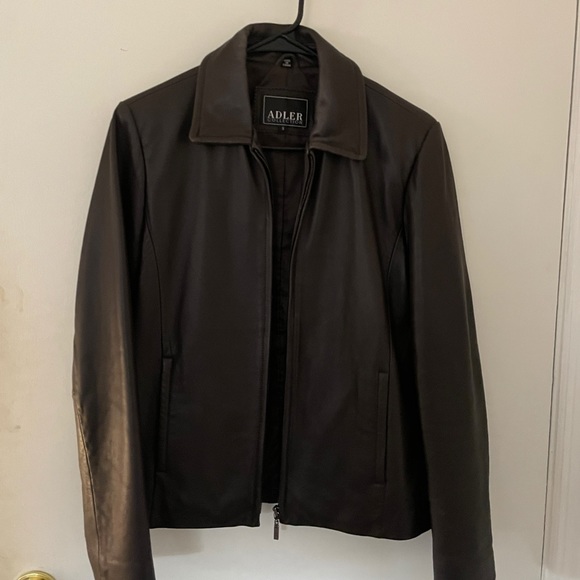 Jackets & Coats | Adler Collection Chocolate Brown Genuine Leather ...